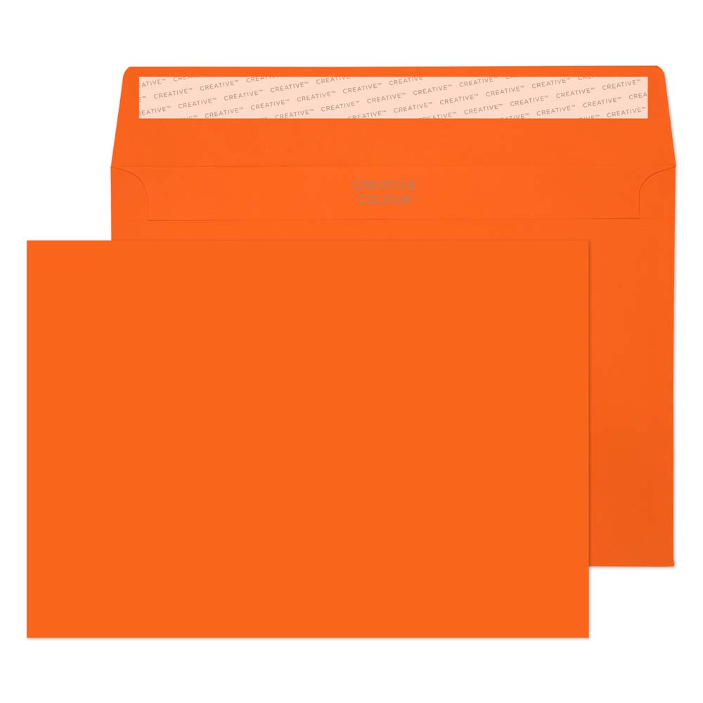 C5 Pumpkin Orange 120gsm Peel & Seal Envelopes (Qty 500) 162mm x 229mm ...