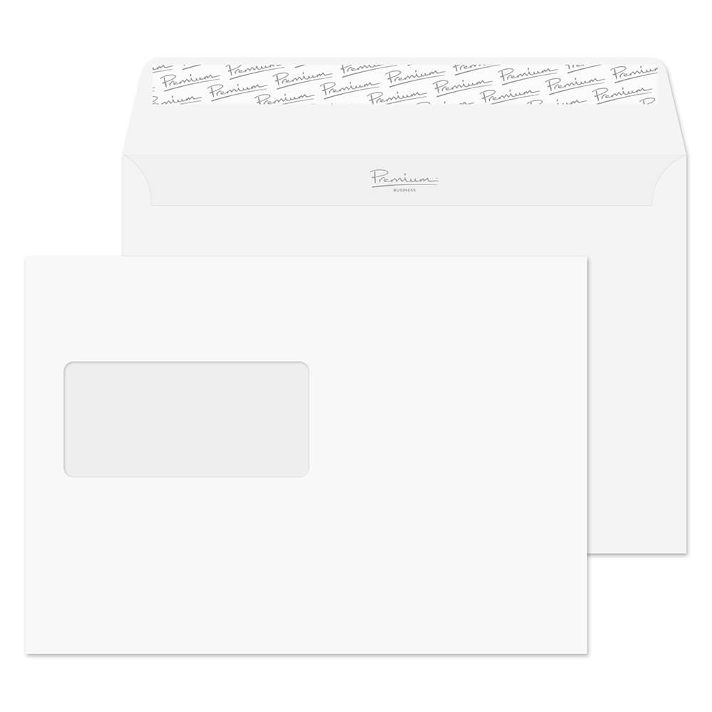 C5 White Premium Ultra Window Wallet 120gsm Peel & Seal Envelopes (Qty ...