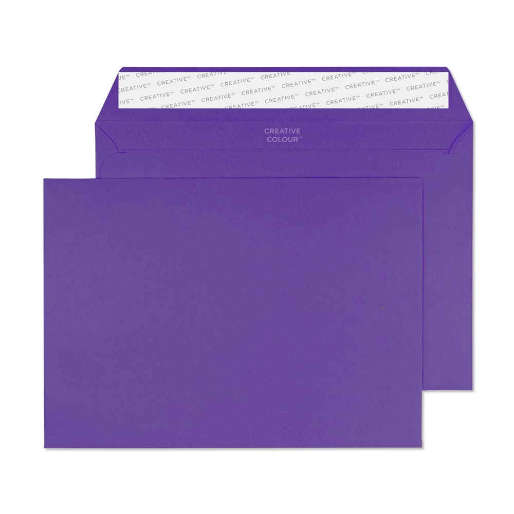 C5 Blackcurrant Purple 120gsm Peel & Seal Envelopes (Qty 500) 162mm x ...