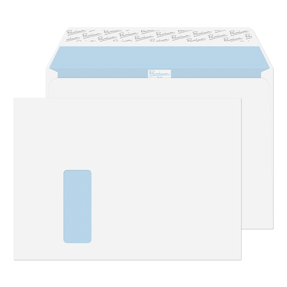 C4 White Premium Ultra Window Wallet 120gsm Peel & Seal Envelopes [Qty ...