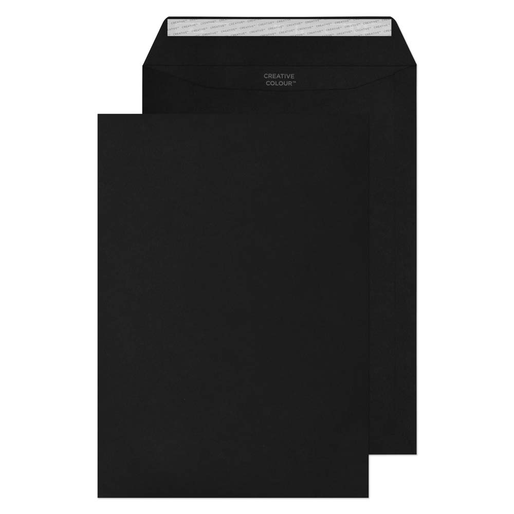 C4 Black Envelopes To Fit A4 120gsm Peel & Seal (Qty 250) 229mm x 324m ...