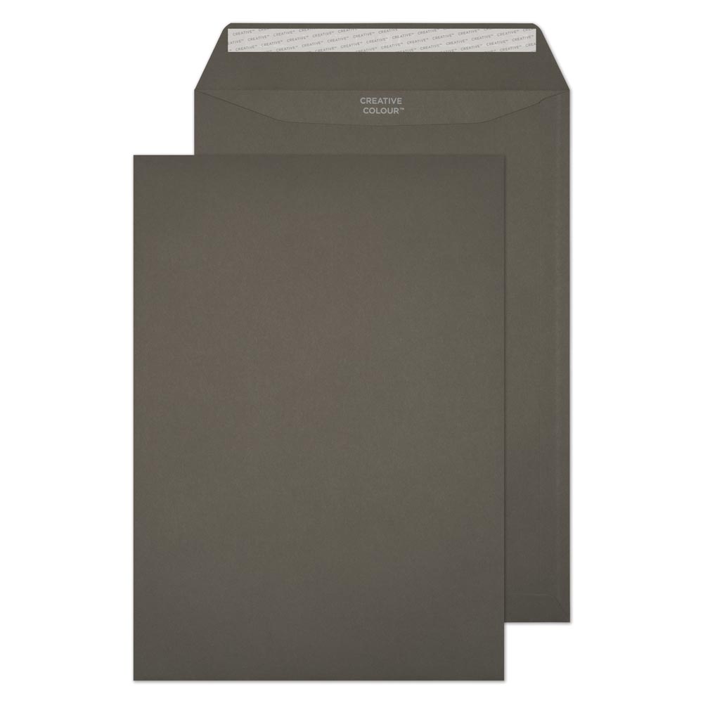 C4 Graphite Grey 120gsm Peel & Seal Pocket Envelopes (Qty 250) 229mm x ...