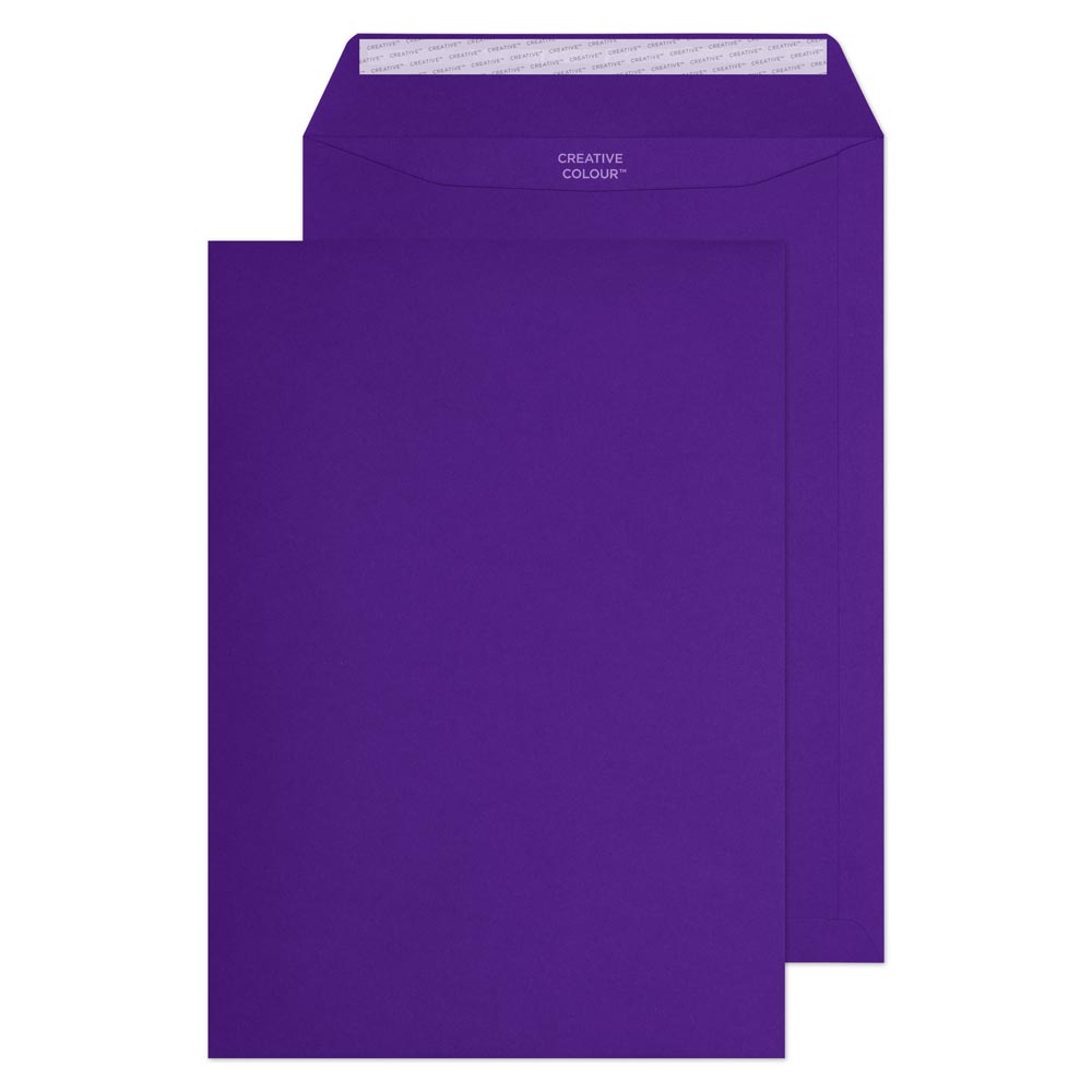 C4 Blackcurrant Purple Pocket 120gsm Peel & Seal Envelopes (Qty 250) 2 ...