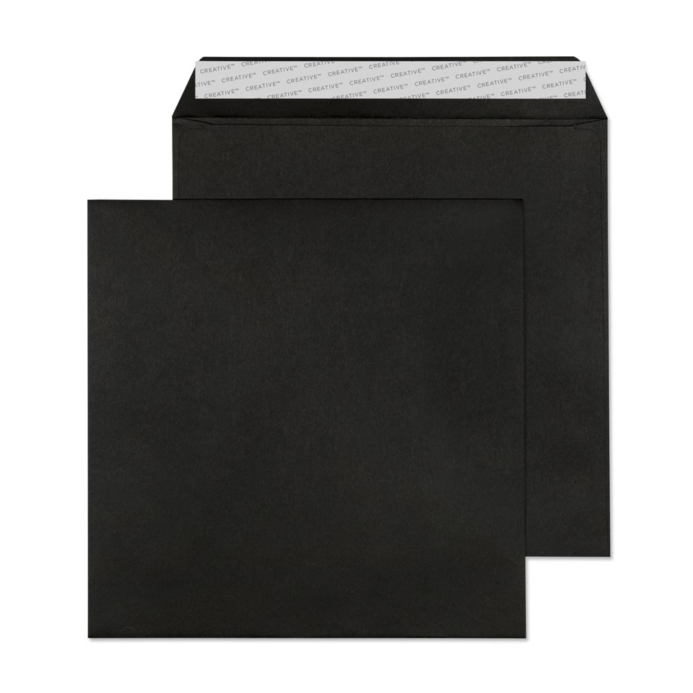 220mm x 220mm Black 120gsm Peel & Seal Envelopes (Qty 250) - All Colour ...