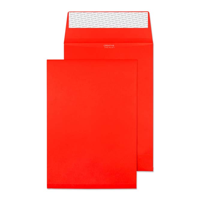 C5 Red Gusset 140gsm Peel & Seal Envelopes (Qty 125) 162mm x 229mm x 2 ...