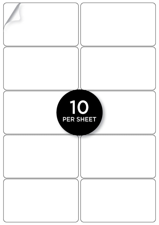 A4 Laser Labels, 99.1 x 57mm, Plain, 10 per sheet - Qty 100 Sheets ...