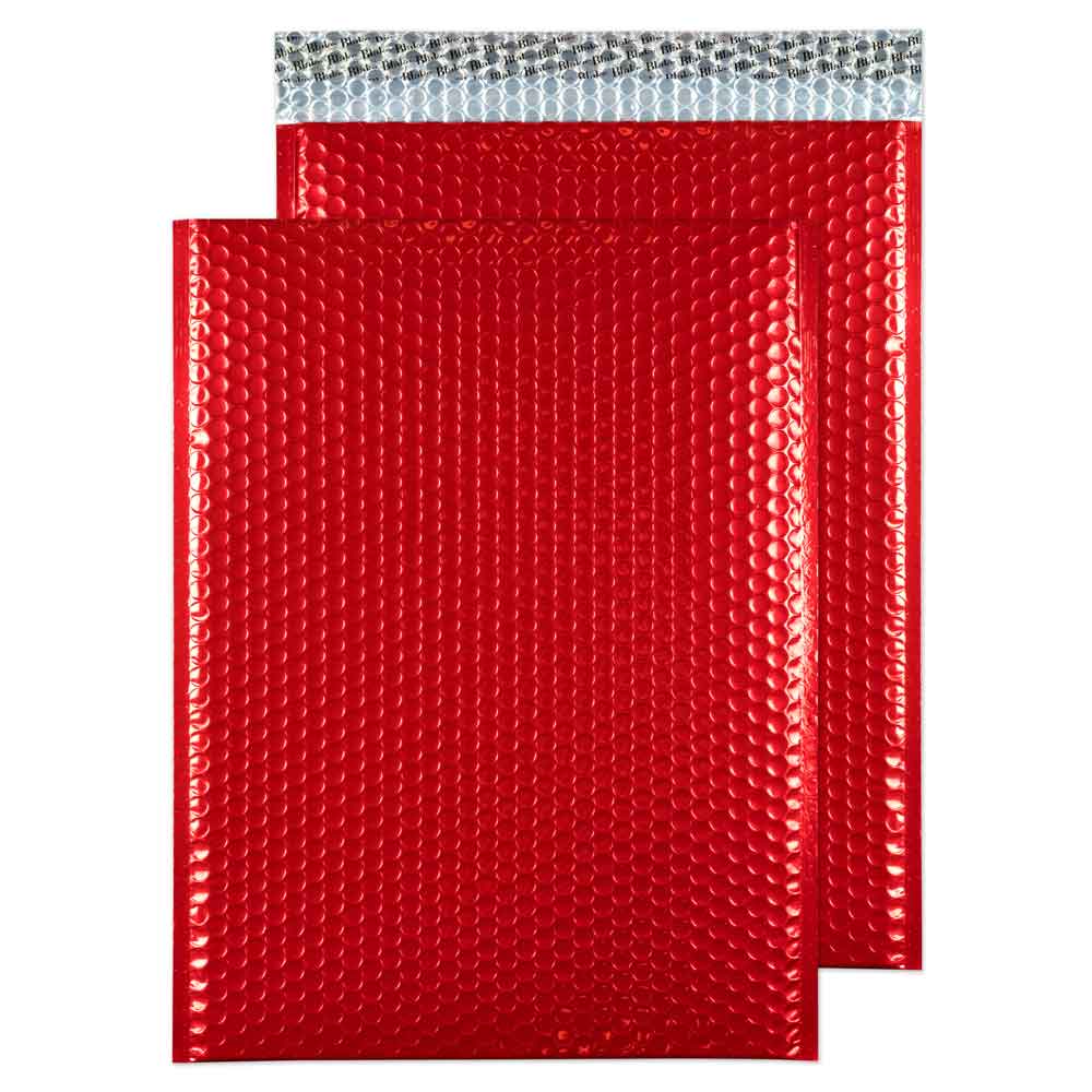 C3 Metallic Red Padded Bubble Envelopes (Qty 50) 320mm x 450mm - All ...
