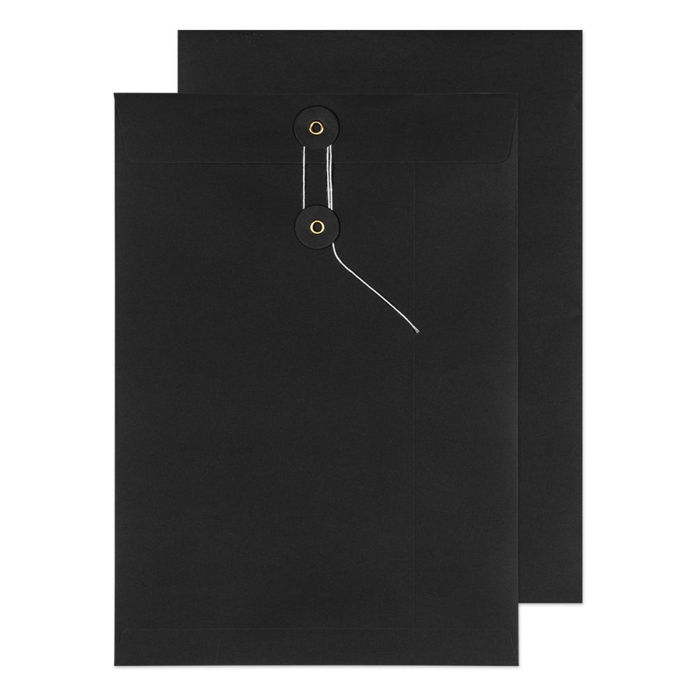 C6 Black String & Washer Envelopes (Qty 100) 162mm x 114mm - All Colour ...