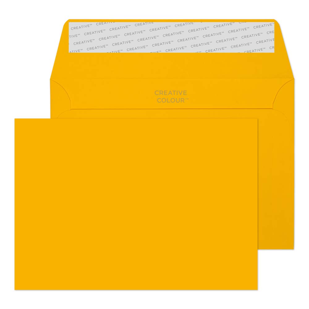 C6 Egg Yellow 120gsm Peel & Seal Wallet Envelopes (Qty 25) 114mm x 162 ...