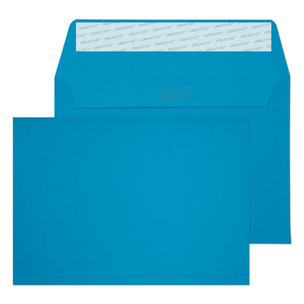 C6 Caribbean Blue 120gsm Peel & Seal Wallet Envelopes (Qty 25) 114mm x ...