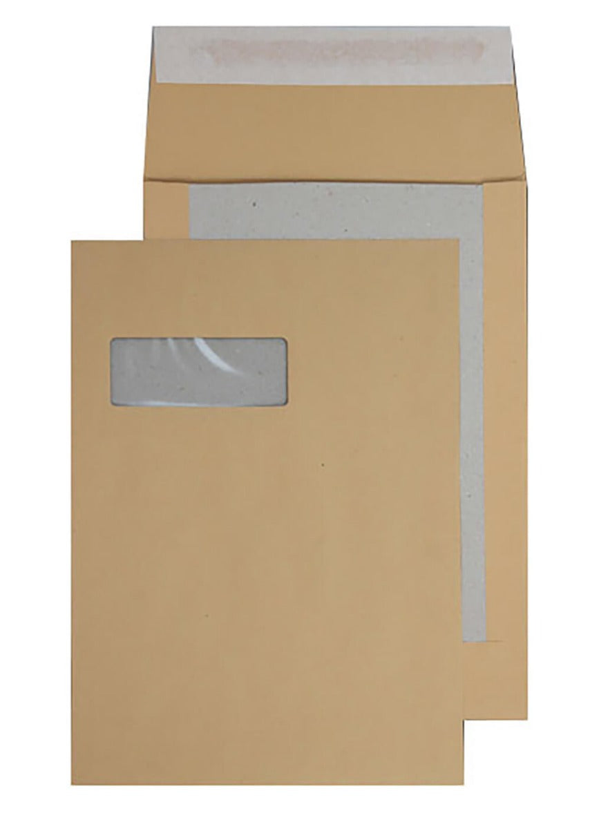 324 x 229 C4 Manilla Board Back 120gsm Peel and Seal Window Pocket Env ...