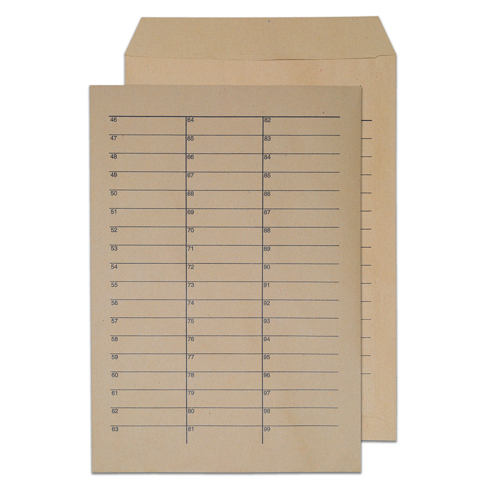 C4 Internal Mail Pocket UnGummed Manilla 90gsm Envelopes (Qty 250) 229 ...