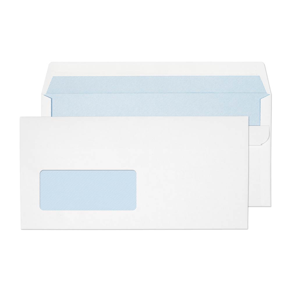 DL White 90gsm Window Self Seal Wallet Envelopes (Qty 1000) 110mm x 22 ...