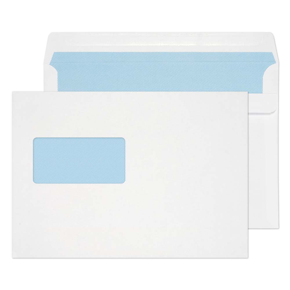 C5 White 90gsm High Window Self Seal Wallet Envelopes (Qty 500) 162mm ...