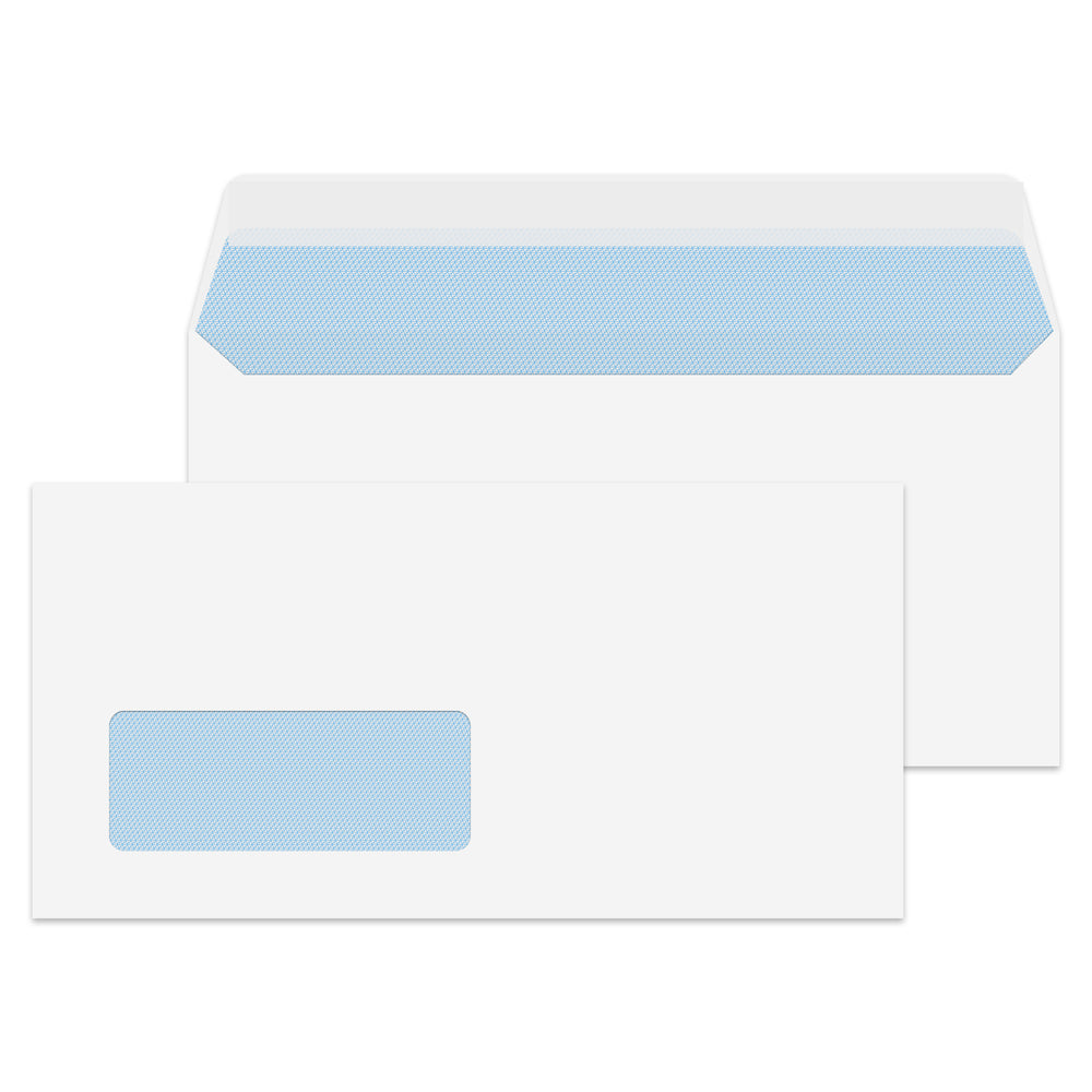 DL White 100gsm Peel & Seal Window Envelopes [Qty 500] 110 x 220mm ...