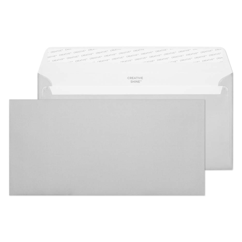 DL+ Metallic Silver 120gsm Wallet Peel & Seal Envelopes (Qty 25) 114mm ...