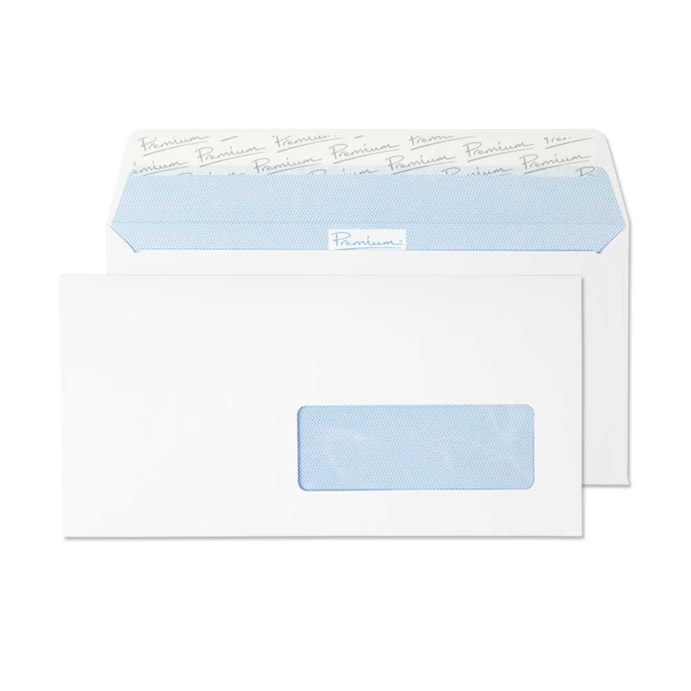 DL Ultra White Wove 120gsm Peel & Seal Window Wallet Envelopes (Qty 50 ...
