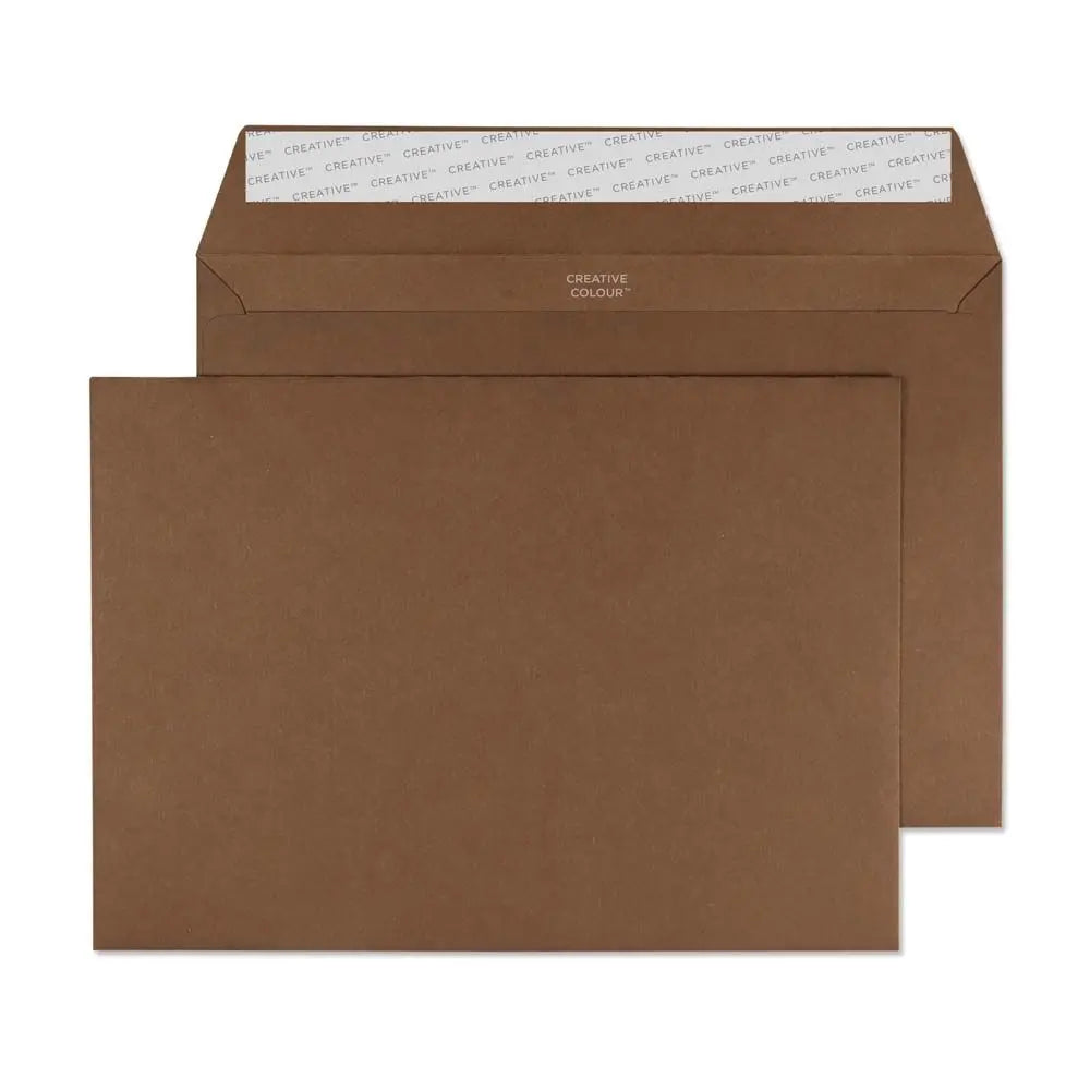 C4 Milk Chocolate 120gsm Peel & Seal Envelopes (Qty 250) 229mm x 324mm ...