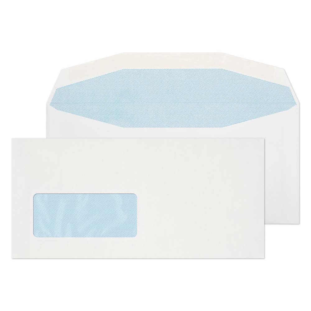DL+ Mailer Gummed Window White 90gsm Envelopes (Qty 1000) 111mm x 232m ...