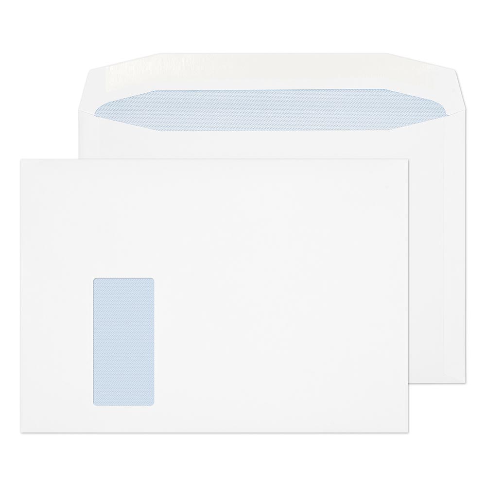 C4 Mailer Gummed Window White 100gsm CBC Window Envelopes (Qty 250) 22 ...