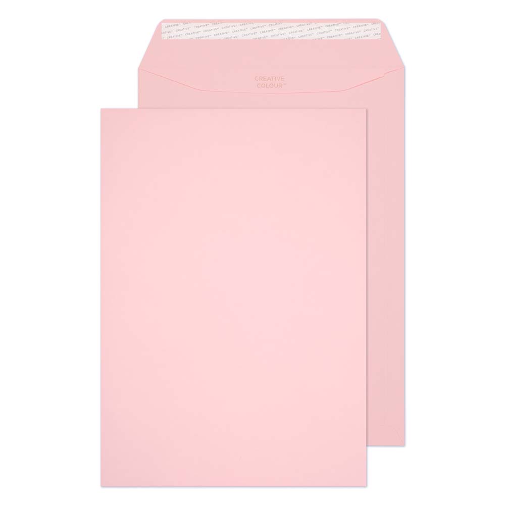 C4 Baby Pink 120gsm Peel & Seal Pocket Envelopes (Qty 10) 229mm x 324m ...