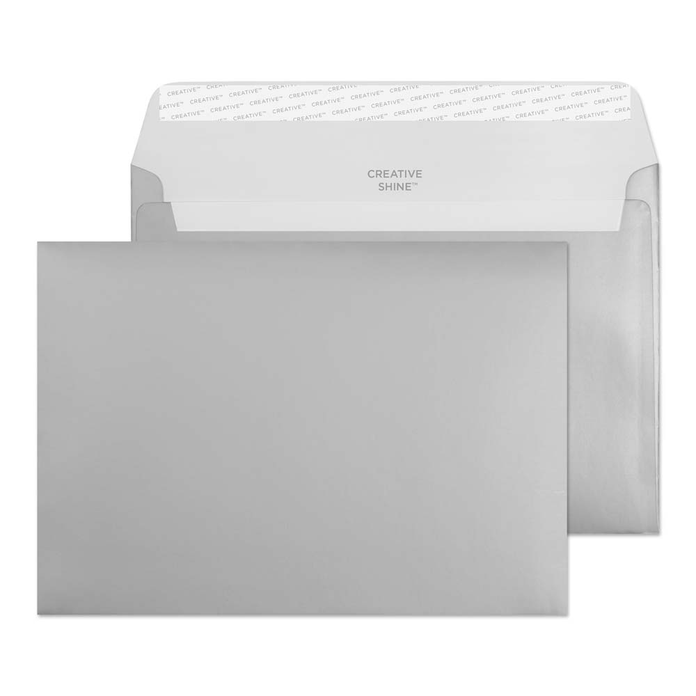 C5 Metallic Silver 130gsm Wallet Peel & Seal Envelopes (Qty 25) 162mm ...