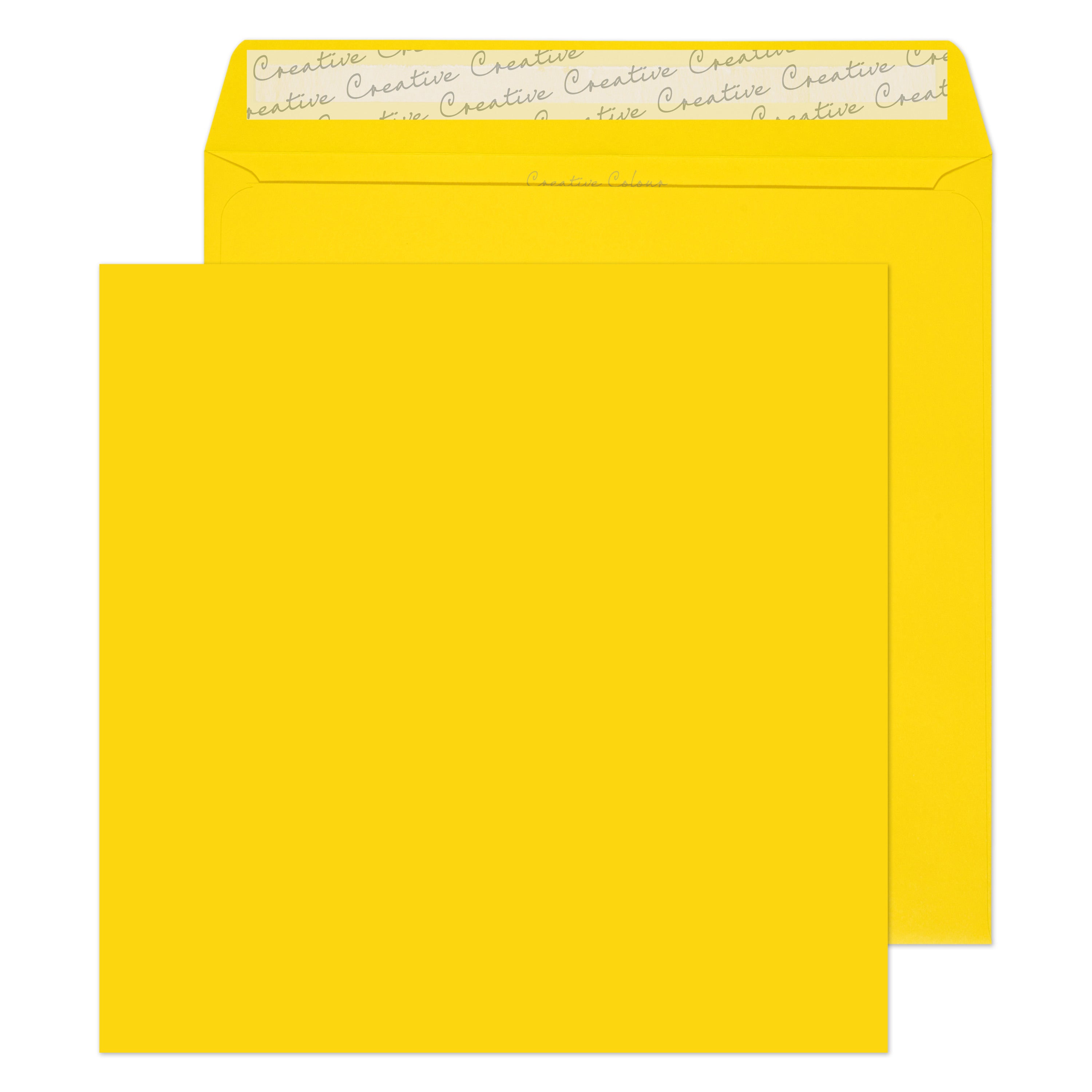 220mm x 220mm Banana Yellow 120gsm Peel & Seal Envelopes (Qty 250 ...
