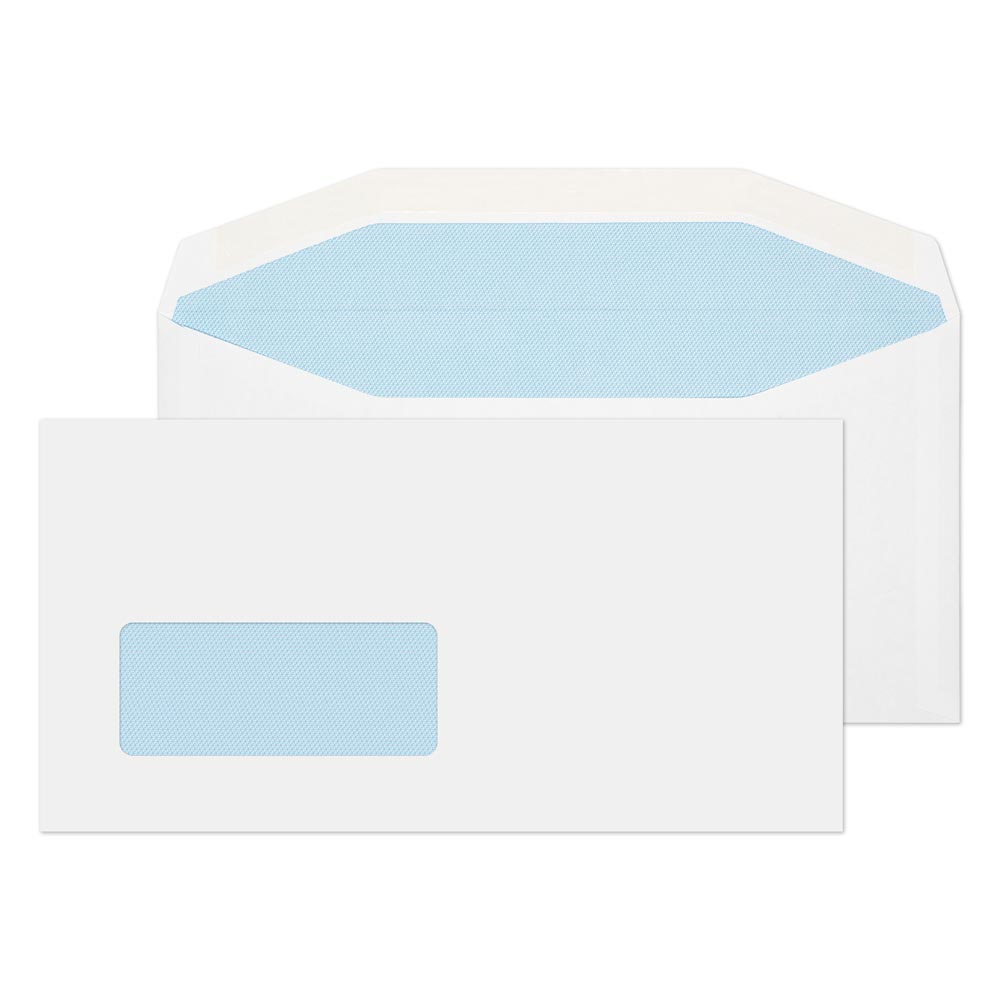 DL+ Mailer Gummed Low Window White 90gsm Envelopes (QTY 1000) 121 x 23 ...