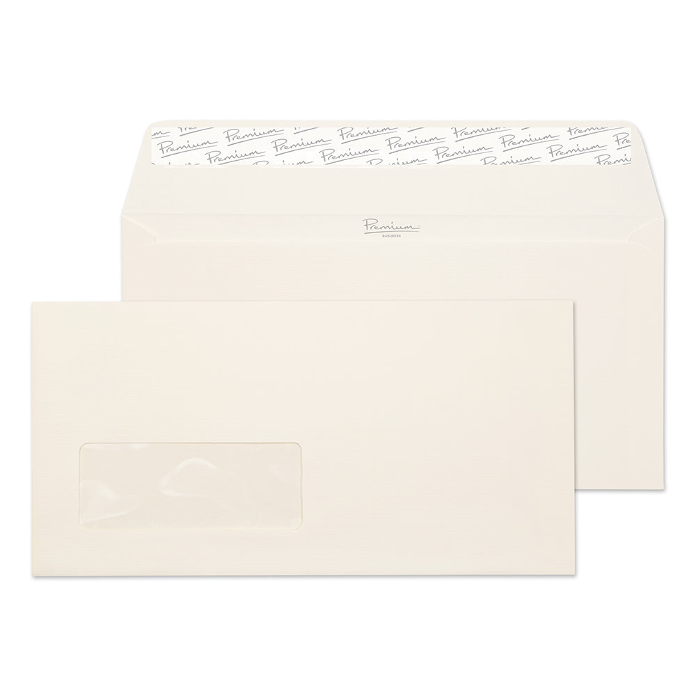 110 x 220 DL Oyster Wove 120gsm Peel and Seal Window Wallet Envelopes ...