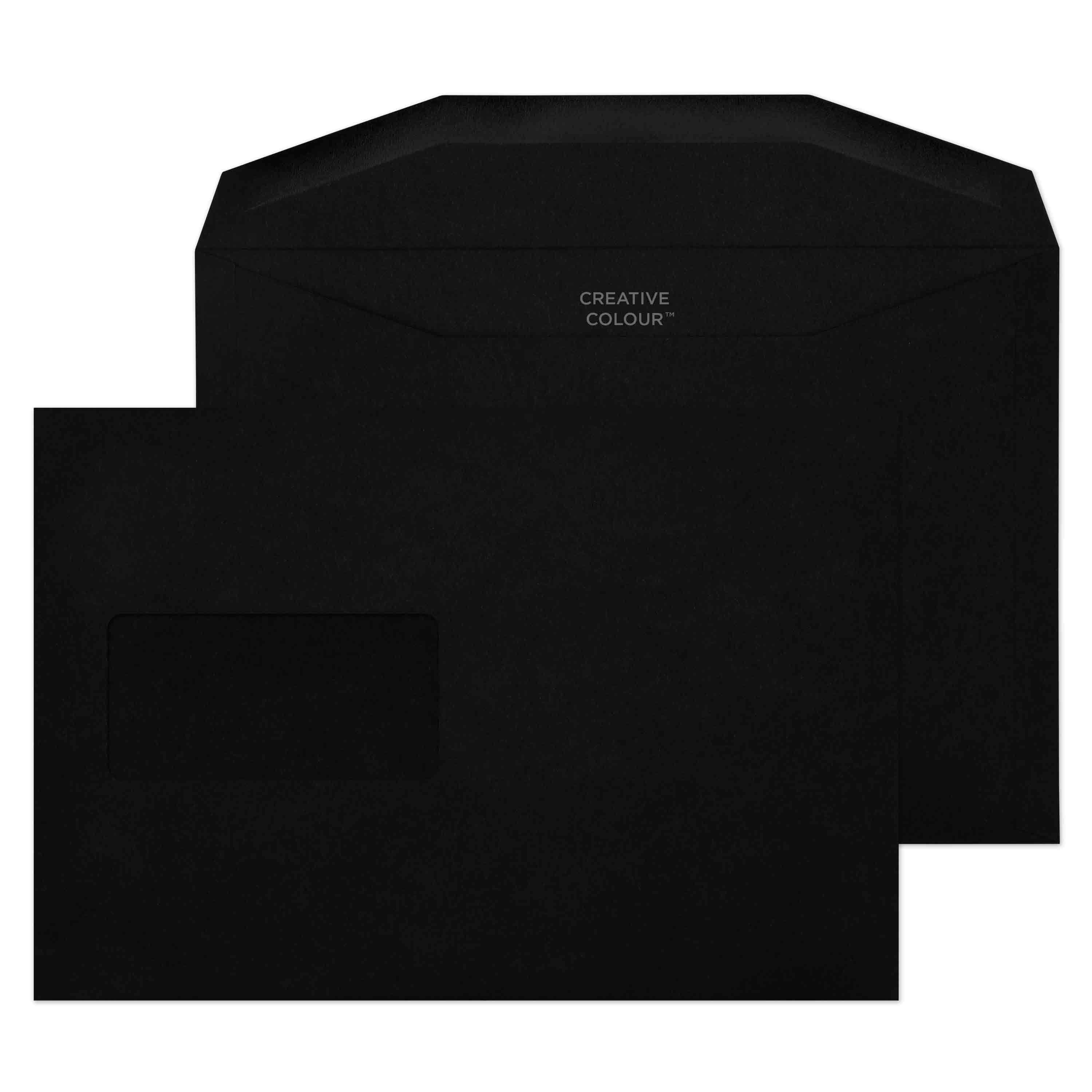 C5+ Jet Black 120gsm Gummed Window Envelopes (Qty 500) 162 x 235mm ...