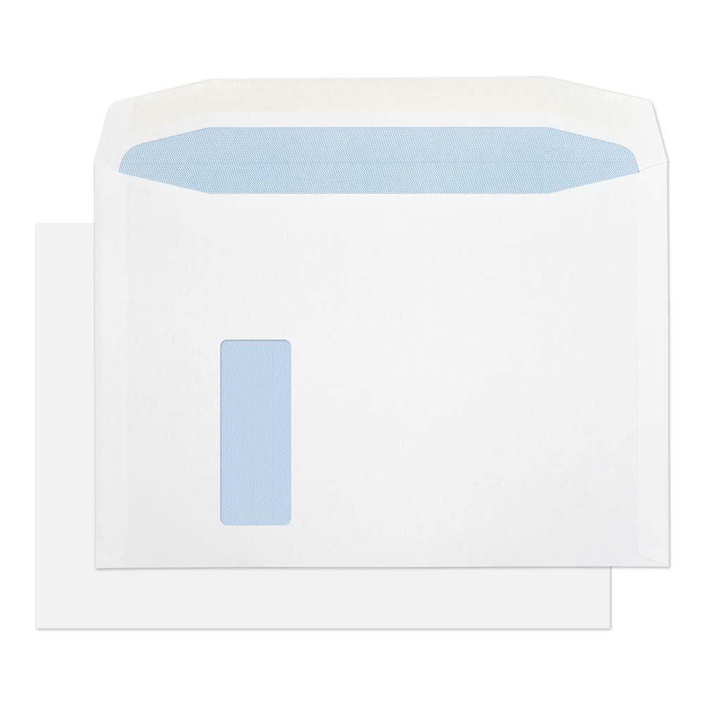 C4 Mailer Gummed Reverse Window White 120gsm Envelopes (Qty 250) 229x3 ...