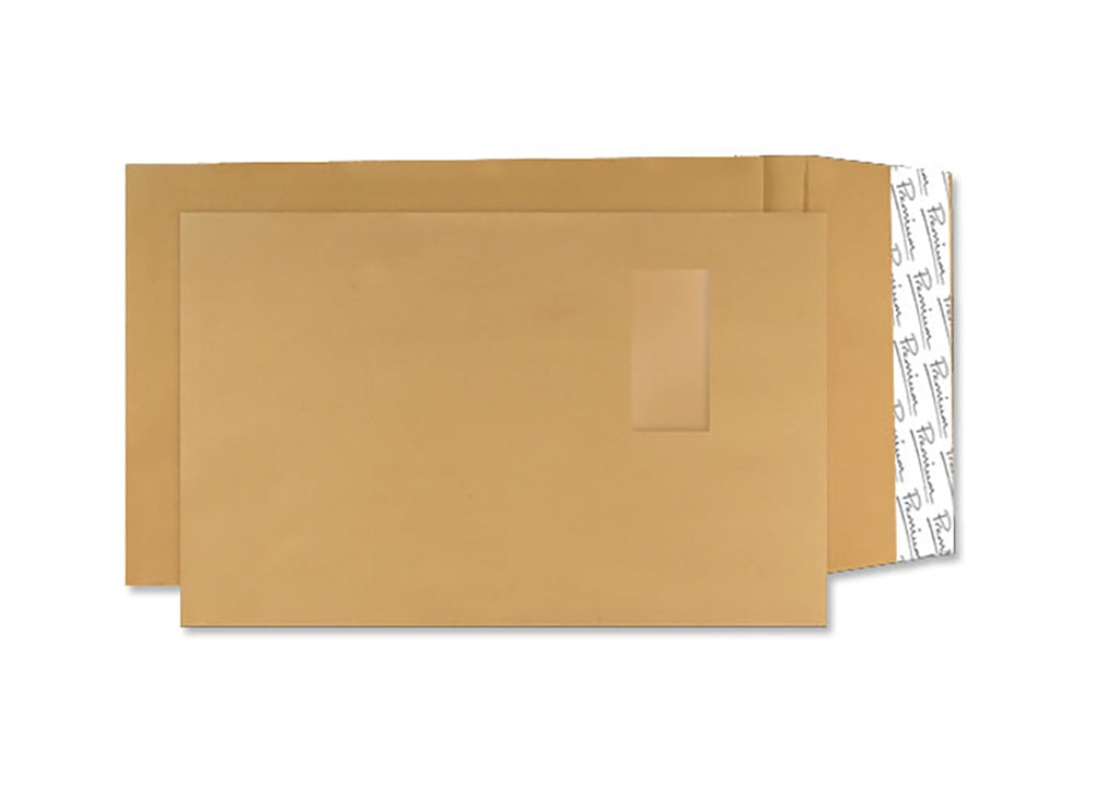 C4 Gusset Pocket Peel and Seal Window Cream Manilla 140gsm Envelopes ...