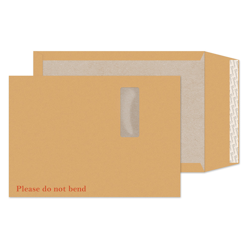 C4 Board Back Pocket Peel & Seal Window Cream Manilla 130gsm Envelopes ...