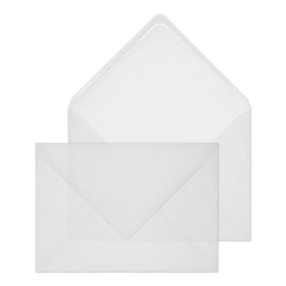 C5 Invitation Gummed Translucent White 90gsm Envelopes (Qty 25) 162mm ...