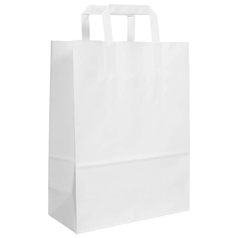 Kraft White Flat Handled Carrier Bag - | All Colour Envelopes - All ...