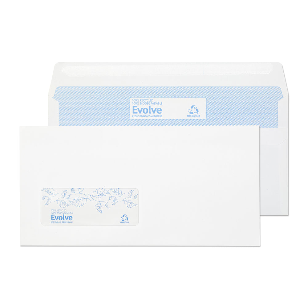 DL Wallet Self Seal Window White 90gsm Envelopes (Qty 1000) 110mm x 22 ...